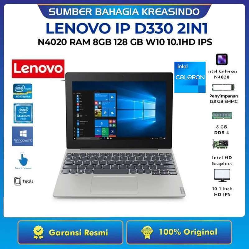 Jual Lenovo 2 in 1 Notebook Tablet 0MID D330 - Grey ( Celeron N4020 / 128G emmc / 8G / 10.1 ...