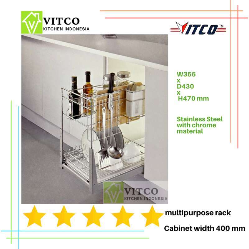 Jual VITCO V-25 Spoon & Bottle Rack Pull Out / Rak Tarik Botol & Sendok Dapur di Seller VITCO ...