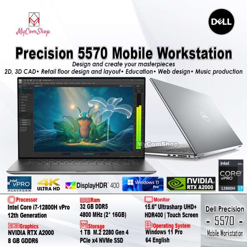 Jual DELL PRECISION 5570 i7-12800H 32GB 1TB SSD RTX A2000 8GB 15 UHD ...