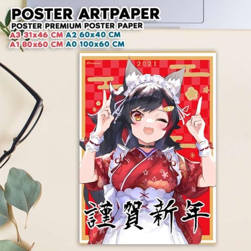 Promo Poster Ookami Mio Fans Mio-fam Hiasan Dinding Tema Anime Vtuber ...