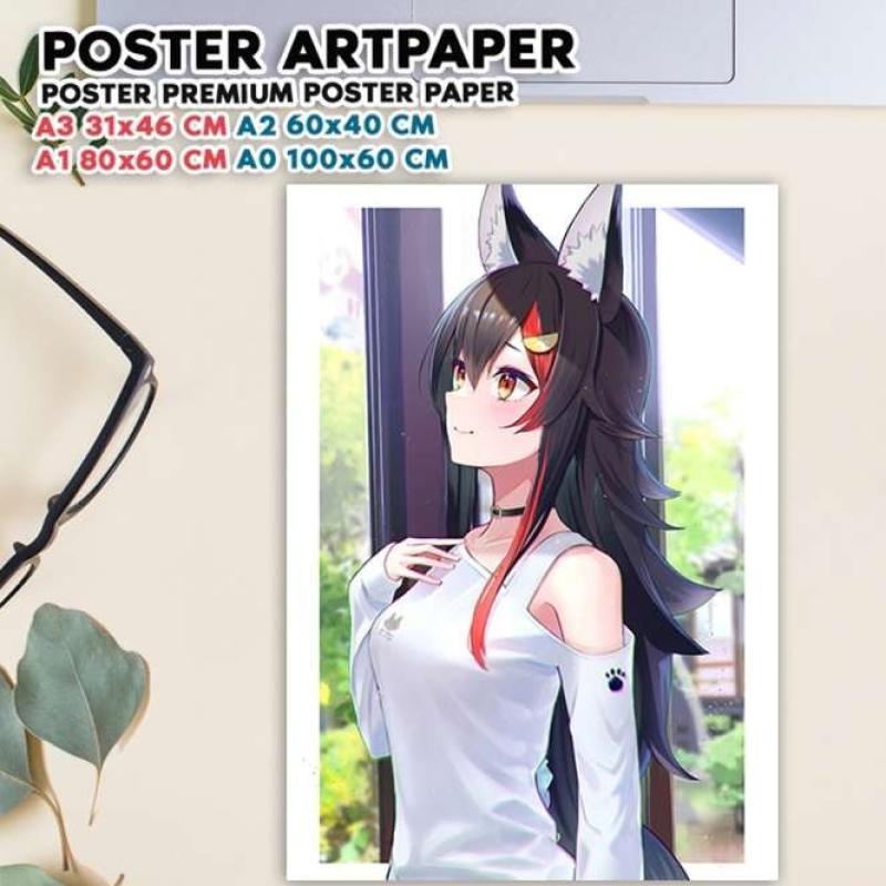 Promo Poster Ookami Mio Fans Mio-fam Hiasan Dinding Tema Anime Vtuber ...