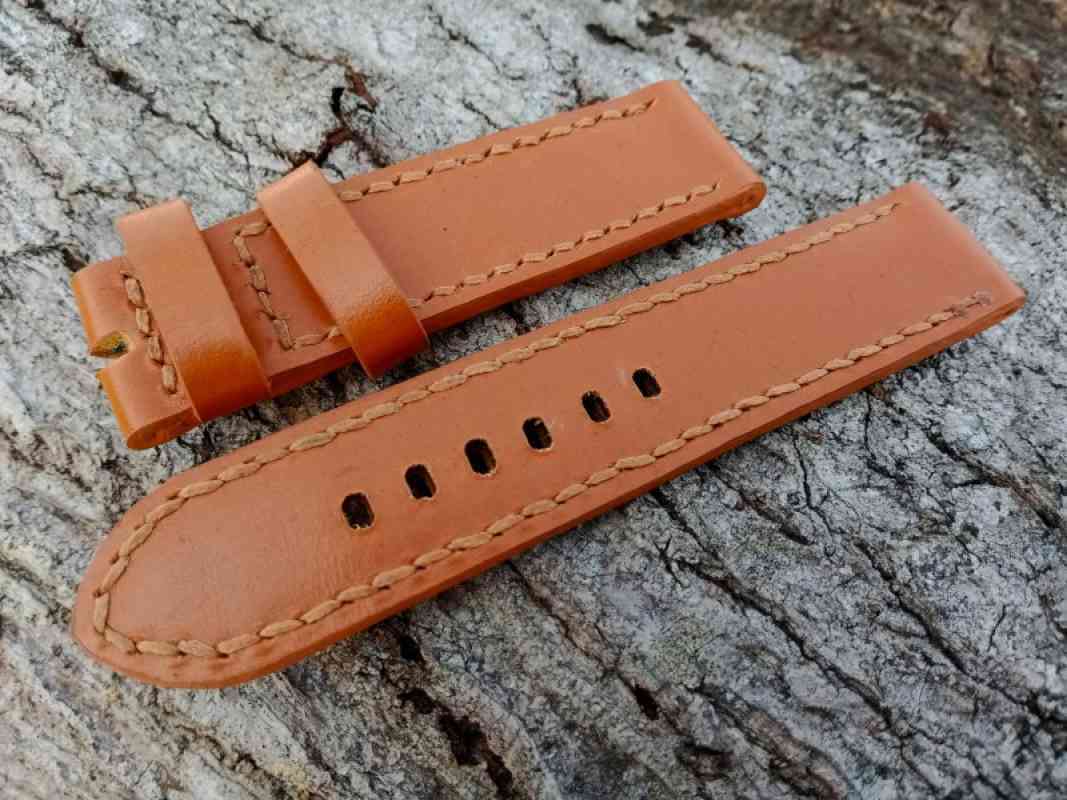 Jual Tali Jam Tangan Kulit Sapi Pull Up Tan tebal 4mm Bargaransi di ...
