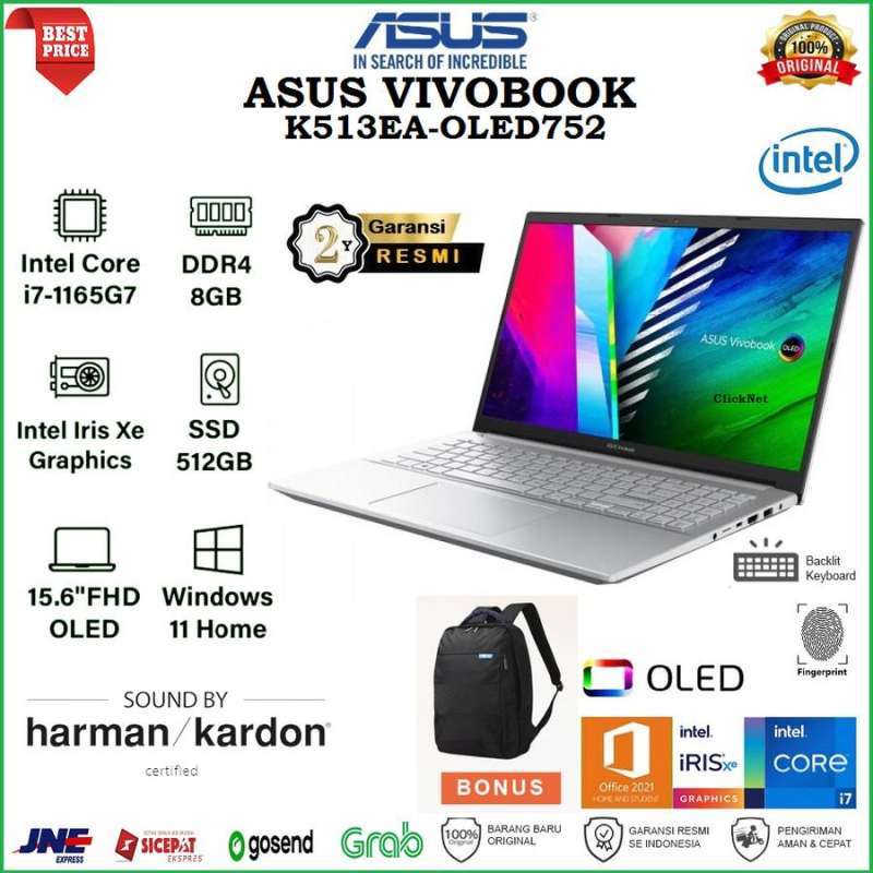 Jual Asus Vivobook Ultra 15 K513ea-oled752 I7-1165g7 8gb 512gb Ssd W11 ...