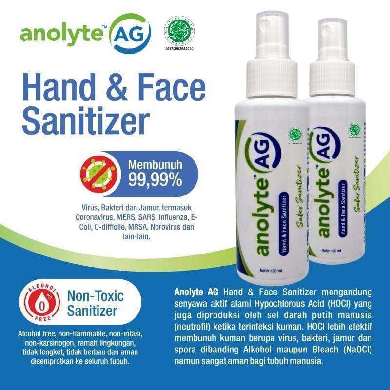 Jual Anolyte Ag (hocl) 100ml Hand & Face Sanitizer Non Alkohol Food ...