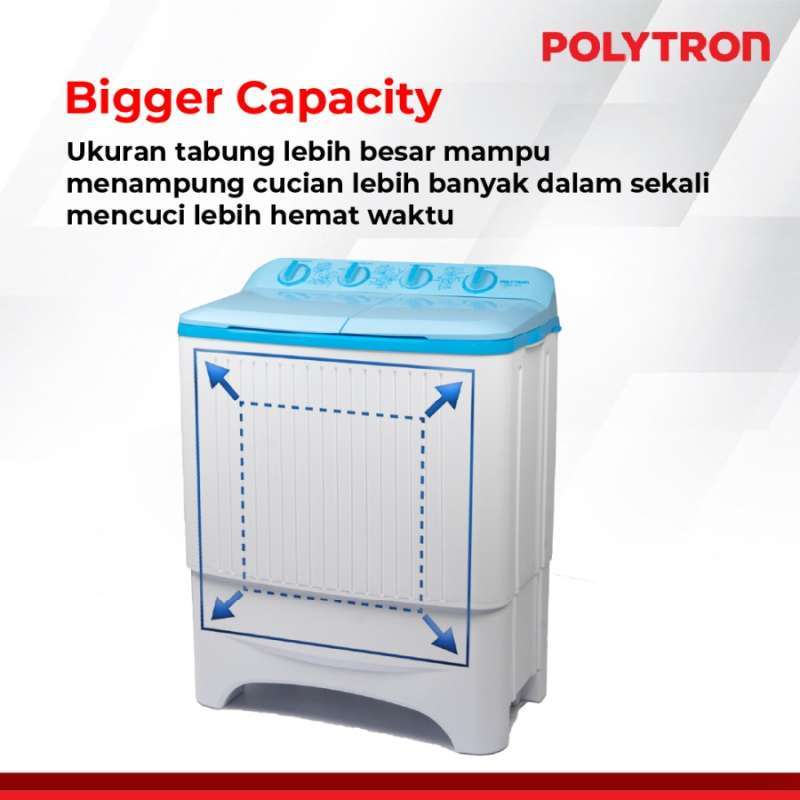 Jual Polytron Mesin Cuci 2 Tabung 8kg Pwm 8073p/b Samba Series Di ...