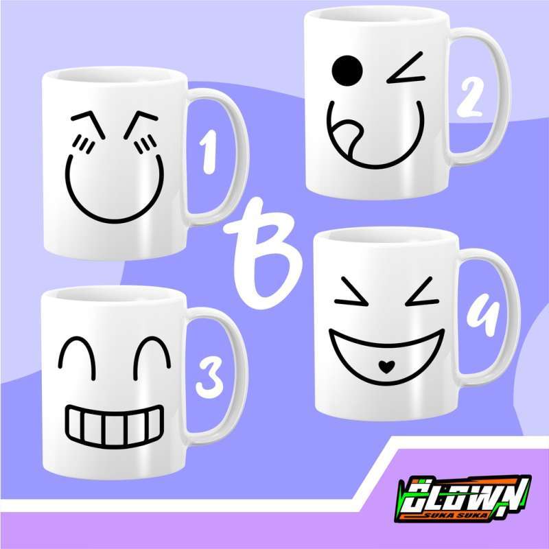 Promo Cetak Mug Custom Edisi Emoji Face Emoji Pengerjaan Satu Hari Jadi ...