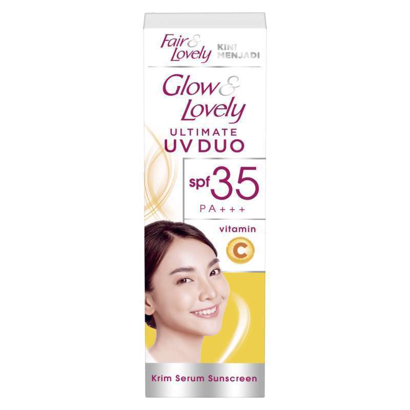 Jual Glow & Lovely Ultimate UV Duo Krim Vit C & Niacinamide Sunscreen SPF 35 PA+++ [20 g] di ...