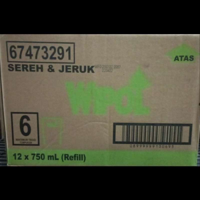 Jual Wipol Pembersih Lantai Sereh & Jeruk 750 Ml (1 Dus @ 12 Pcs) Di Seller Anes Medika Center ...