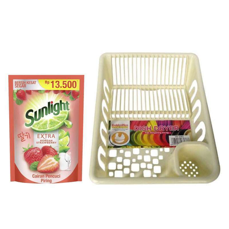 Promo Paket Sunlight Sabun Cuci Piring Korean Strawberry [560 mL ...