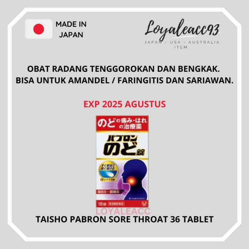 Jual Taisho Pabron Sore Throat Obat Sakit Radang Tenggorokan Amandel ...