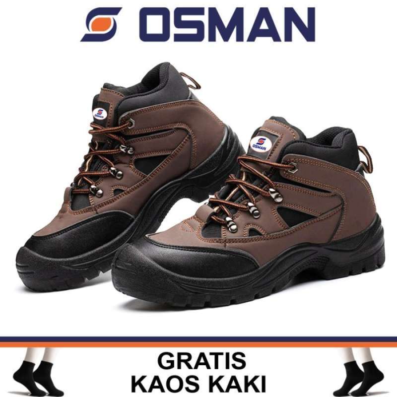 Promo Osman Sepatu Safety Shoes Mid Cut Brown Sepatu Kerja Ujung Besi ...
