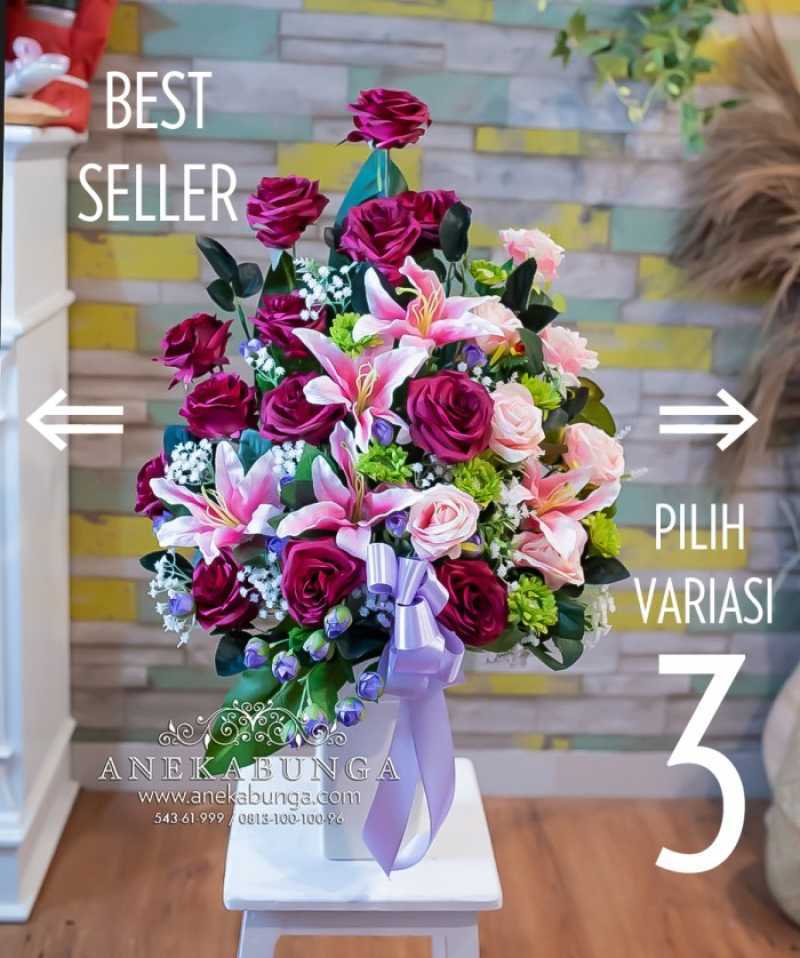 Promo Rangkaian Pot Bunga Plastik Artificial Flower Vas Grand Opening ...