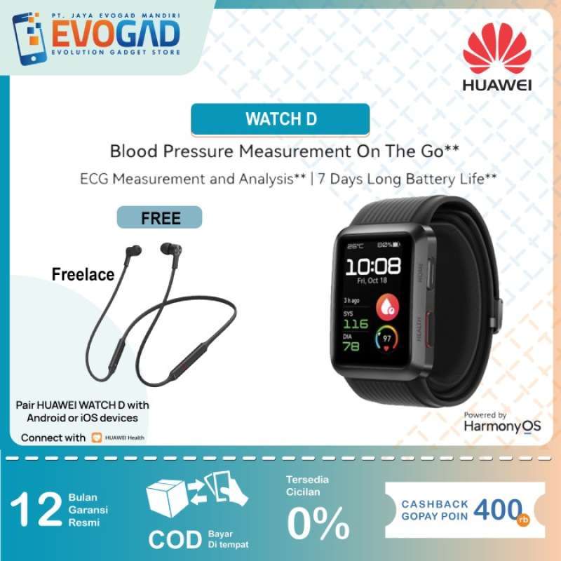 Promo Huawei WATCH D SmartWatch ECG Analysis Health Community Garansi ...