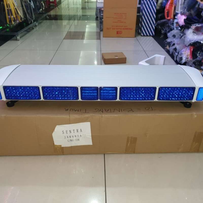 Promo lampu patwal police cjb100 led strobo biru biru+toa sirine Diskon ...