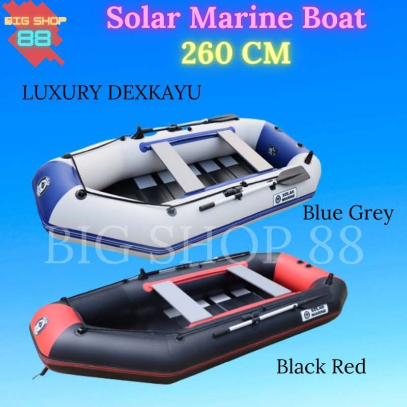 Jual Perahu Karet Kapal Mancing Inflatable Pvc Boat Solar Marine Dexkayu 260cm Black Red Blue ...
