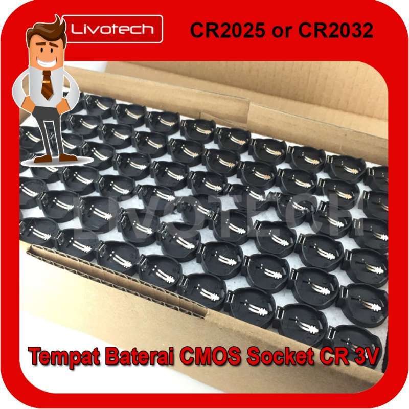 Jual Cr2032 Battery Holder Tempat Baterai Cmos Socket Cr 3v Cmos ...
