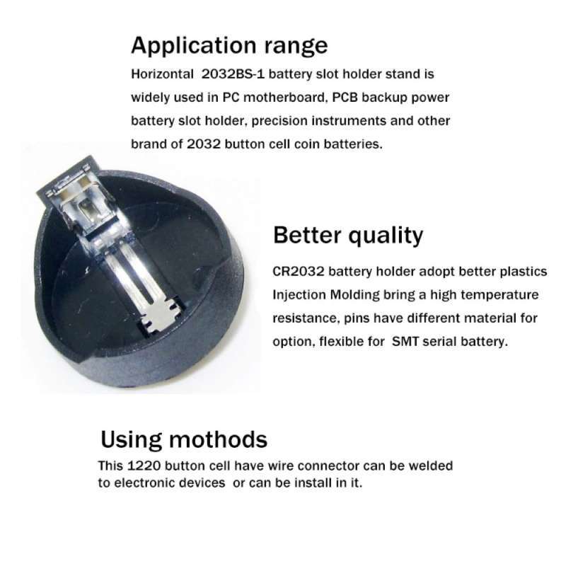 Jual Cr2032 Battery Holder Tempat Baterai Cmos Socket Cr 3v Cmos ...