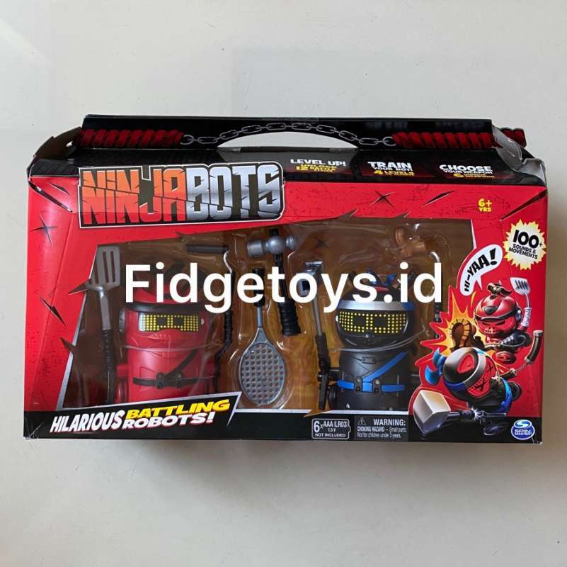 Jual Ninja Bots 2-Pack, Hilarious Battling Robots (Red-Black) with 6 ...