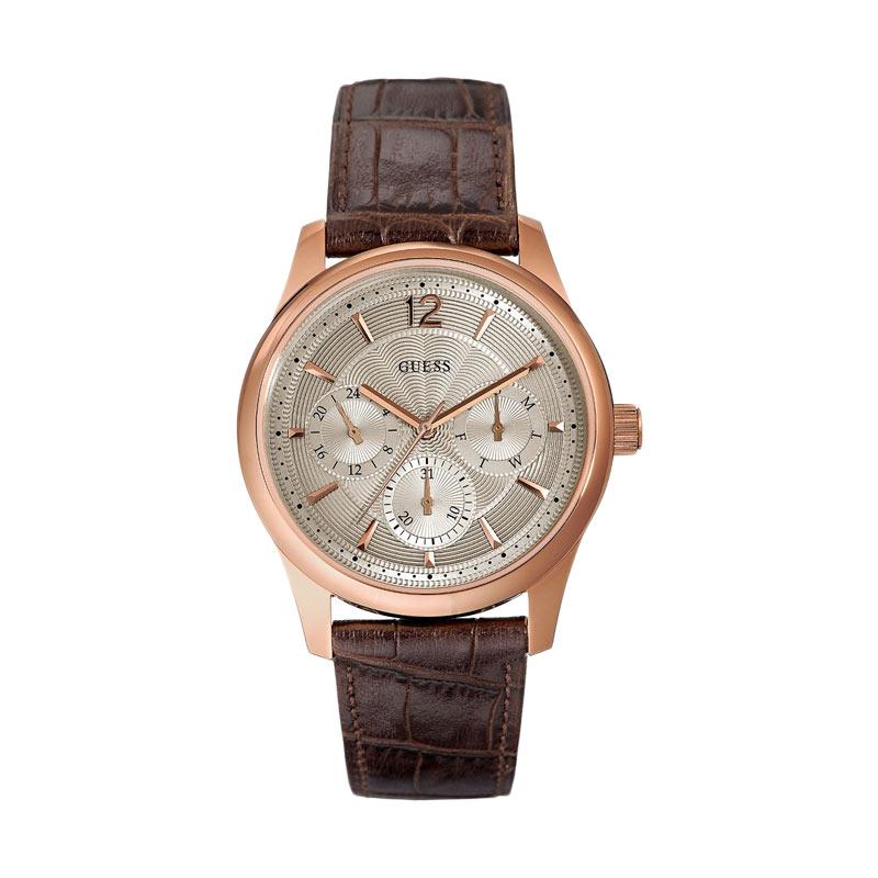 Jual Guess Leather Jam Tangan Pria W0475g2 - Brown Rose Gold Di Seller ...