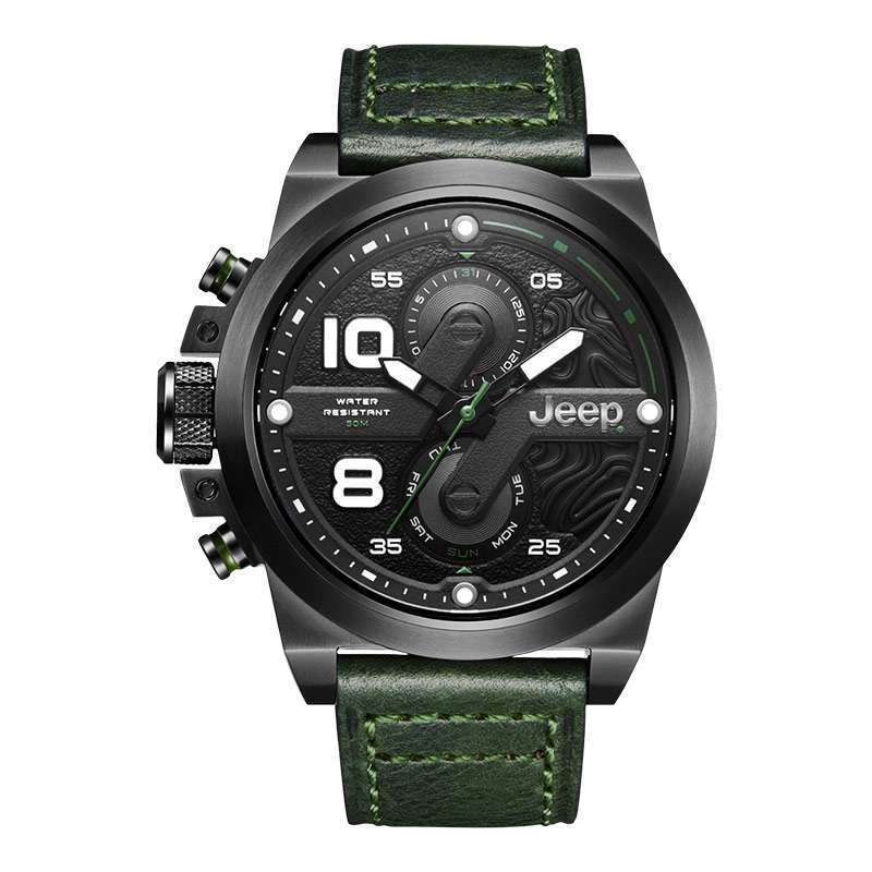Jual Jeep Montre Wrangler JPW67601 Chronograph Men Black Dial Green ...