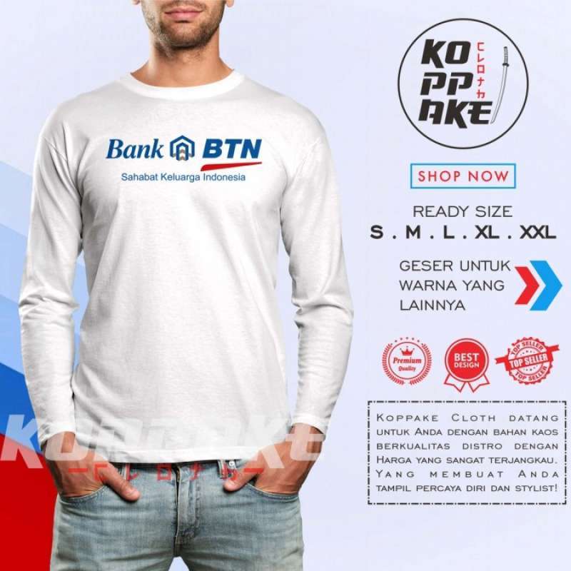 Jual Kaos Bank BTN Logo Lengan Panjang Baju Perusahaan - M MAROON di ...
