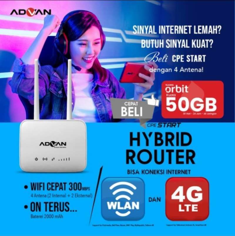 Jual Advan Router 4G Modem Wifi Advan CPE Router Start UNLOCK (Battery ...