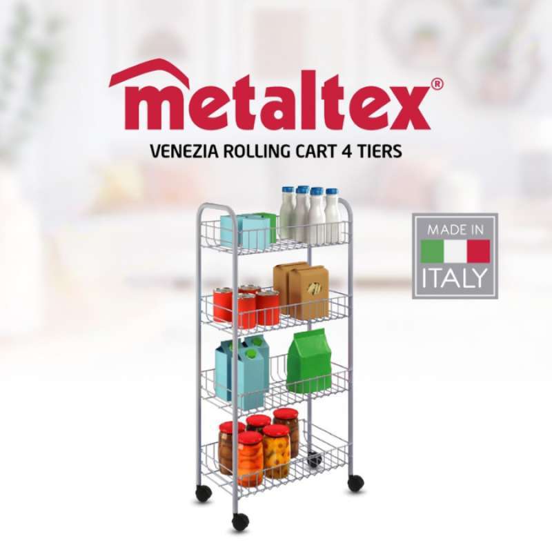 Jual Metaltex Venezia Rolling Cart 4 Tiers-rak 4 Tingkat Roda Made In ...