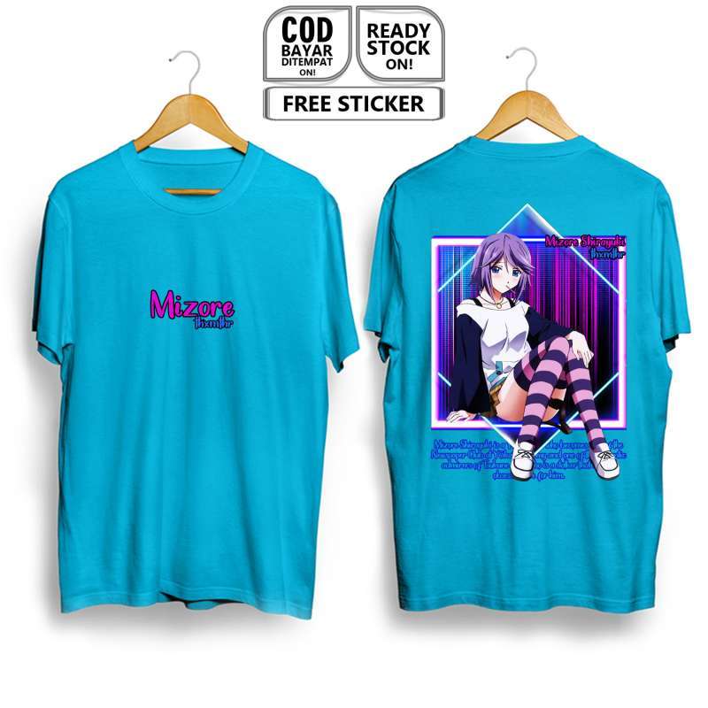 Promo Kaos Mizore Shirayuki Rosario Vampire Waifu Anime Manga Yuki Onna Newspaper Club Yokai