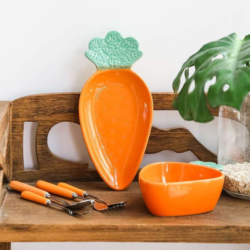Jual Carrot Plate Shape / Piring Mangkok Saji Makan Anak Bayi Keramik ...