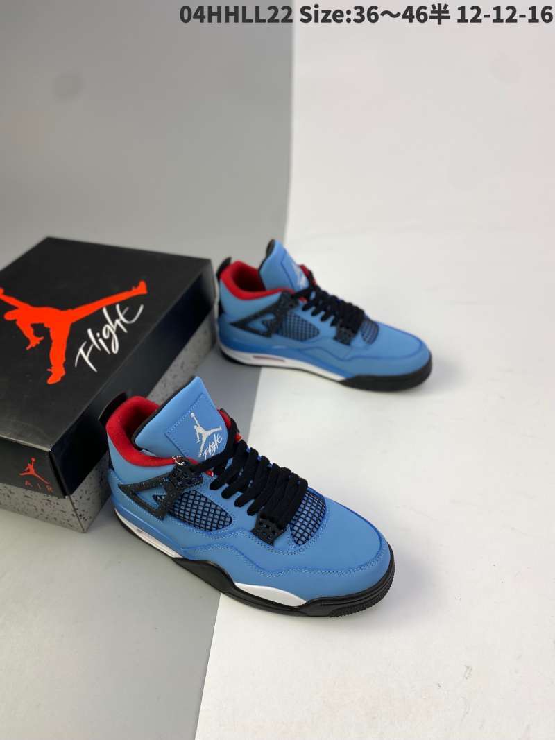 Jual Travis Scott X Nike Air Jordan 4 Retro Blue Suede Nike Air Jordan ...