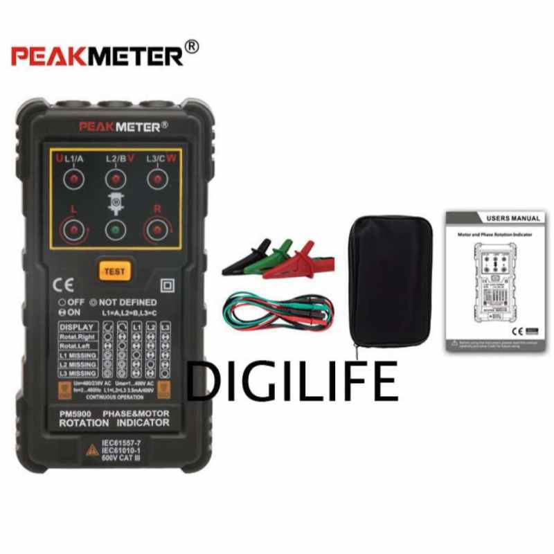 Jual Three Phase Rotation PM5900 Peakmeter Indicator Motor 3 Sequence ...