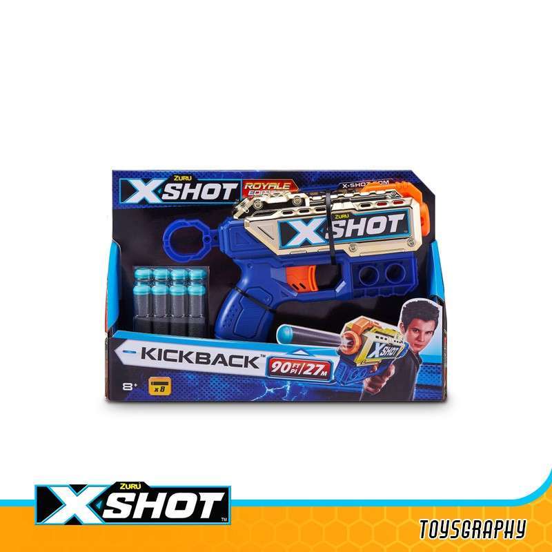 Promo Zuru Xshot KICKBACK Gold Chrome Blaster Exclusive X Shot Not Nerf ...