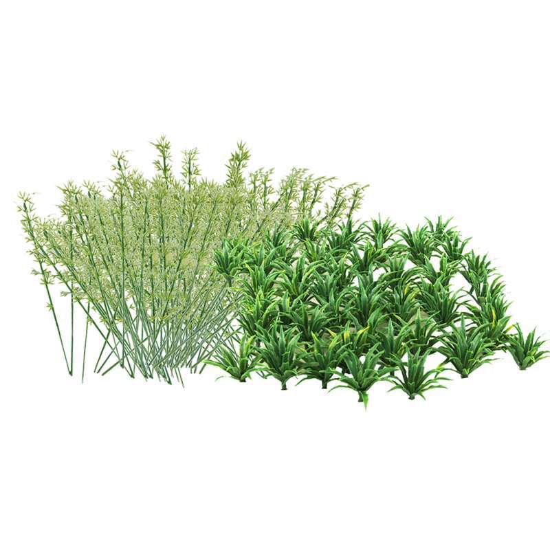 Jual 1:75 Scale Painted Green Model Grass & Model Bamboo Trees for ...