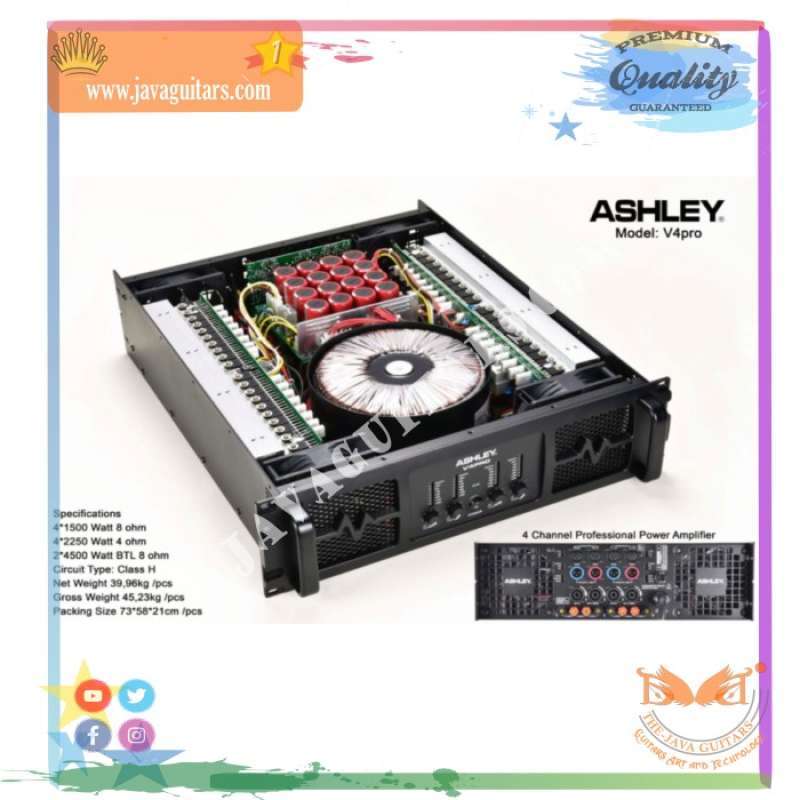 Jual Power Ashley V4pro Amplifier 4 Channel V 4 Pro 4x1500 Watt ...