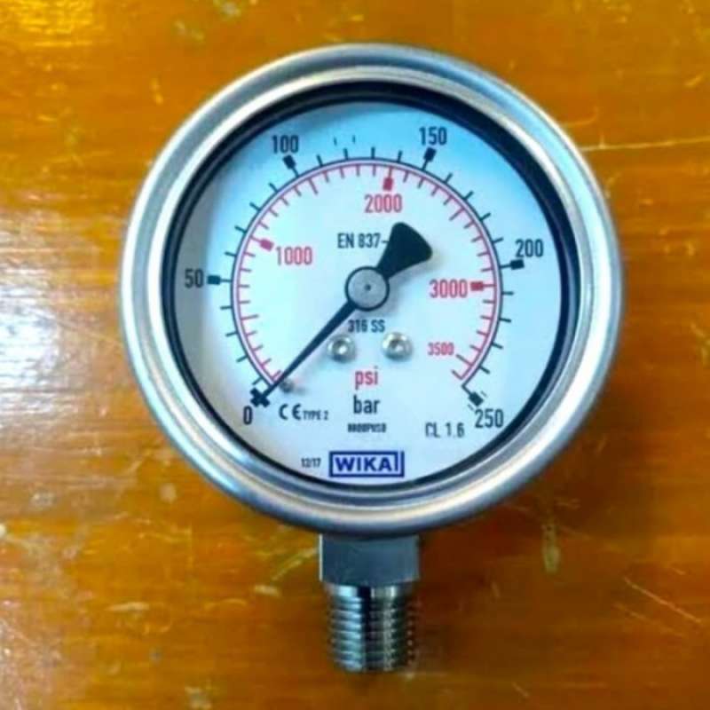 Jual WIKA Pressure D 2,5 0-250 bar/psi,drat 1/4NPT Full SS Bottom (Racket di Seller Aksara_STORE ...