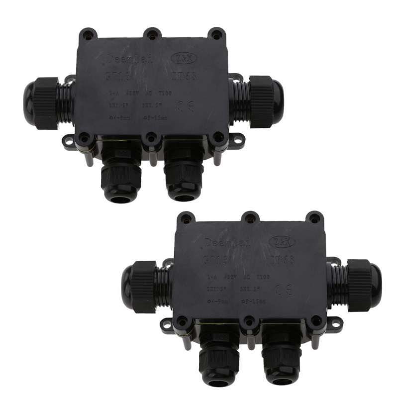 Jual 2x Waterproof Junction Box Connector 4 Way Outdoor Underground ...
