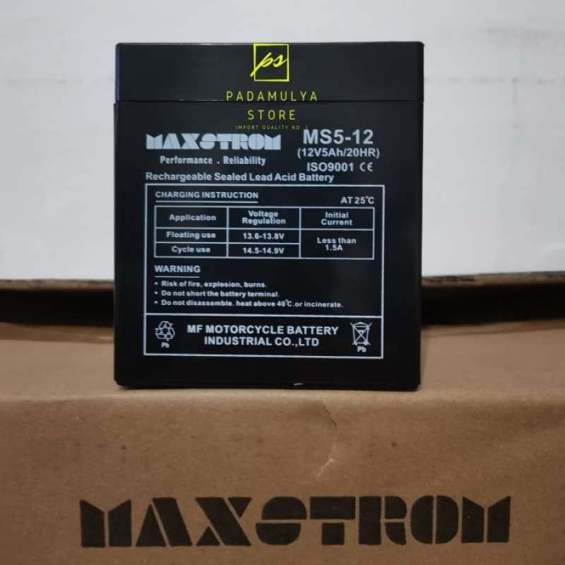 Jual Aki Kering 12v 5ah Maxstrom Ms5-12 Vrla Ups Lift Sepeda Speaker Di ...