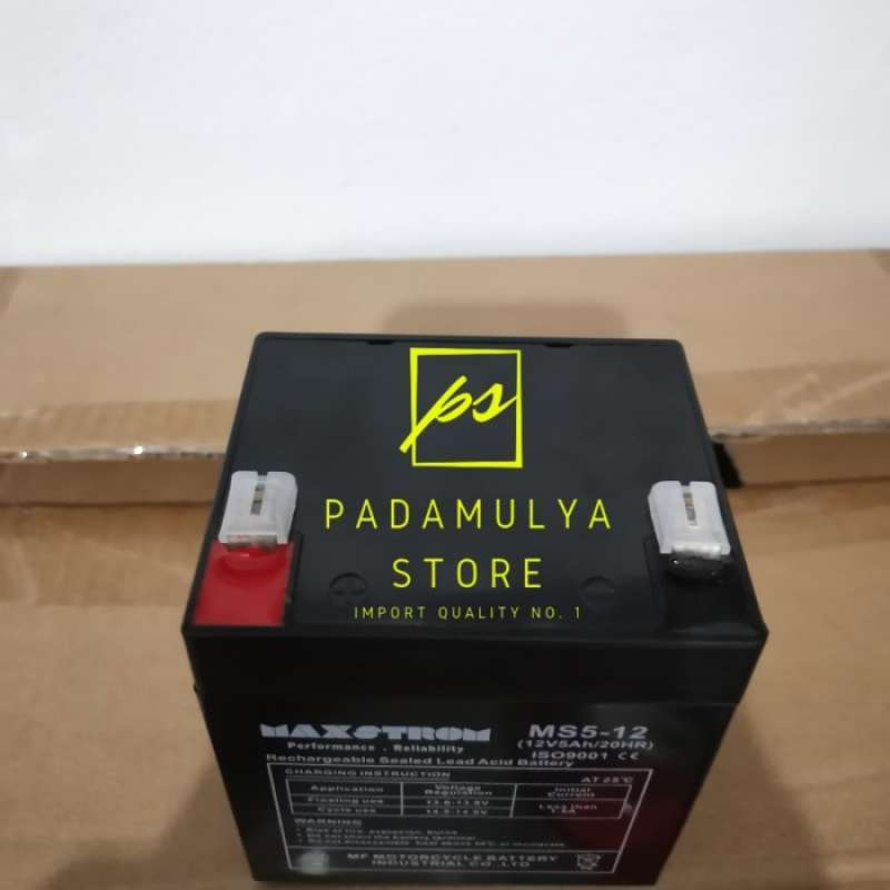 Jual Aki Kering 12v 5ah Maxstrom Ms5-12 Vrla Ups Lift Sepeda Speaker Di ...
