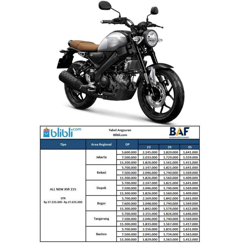 Jual BAF - Yamaha All New XSR 155 Sepeda Motor [OTR Jabodetabek & Cikarang] - 15% 29 Matte ...