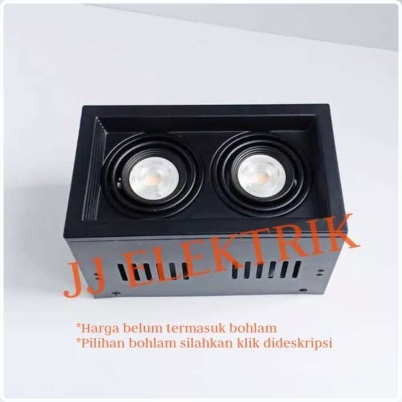 Jual Kap Lampu Downlight Outbow Spotlight 2 X Mr16 Sorot Spot Adjustable Kode 005 - Putih di ...