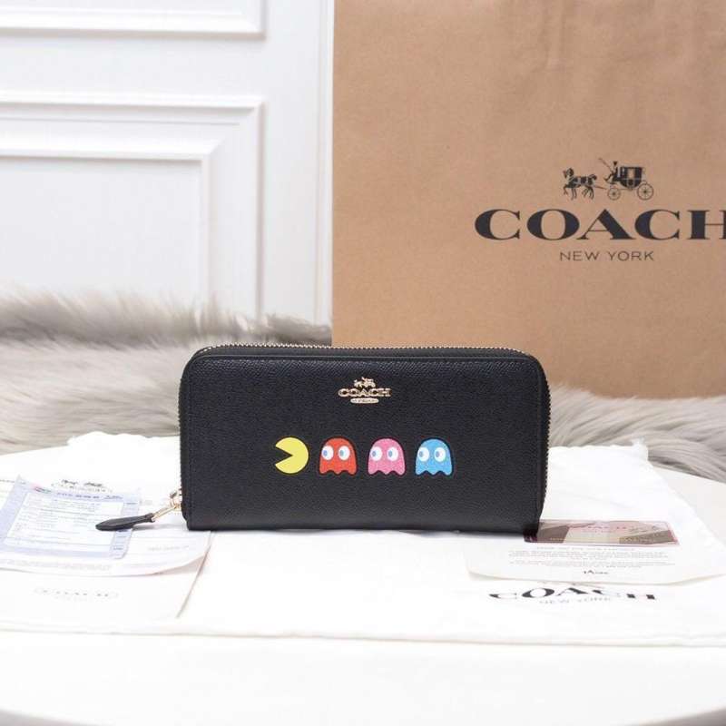 Jual Coach Accordion Zip Wallet With Pac Man Black di Seller Official ...