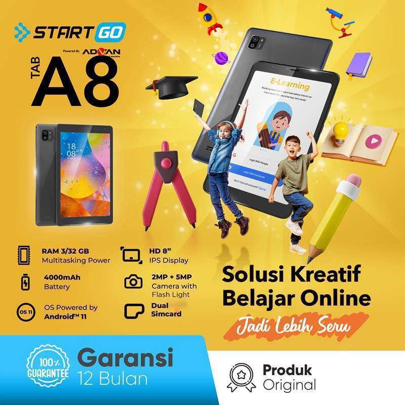 Jual Advan Tab A8 3/32 Gb 8 Inch Quadcore Tablet Android 11 Garansi ...