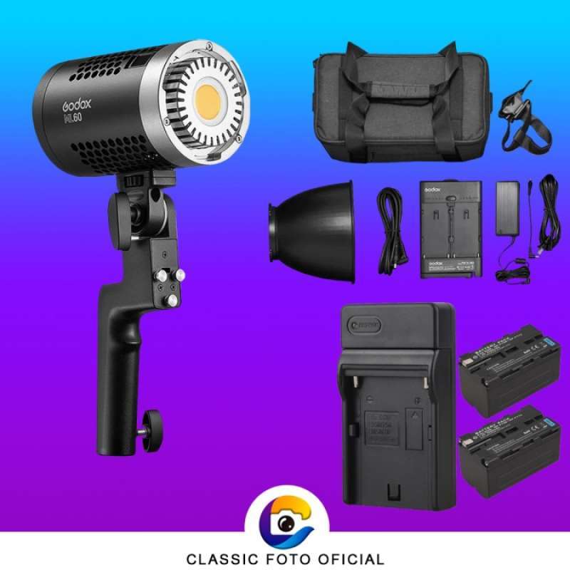 Promo Godox Ml-60 Wihite Led Video Bowens Mount + Battery Charger ...