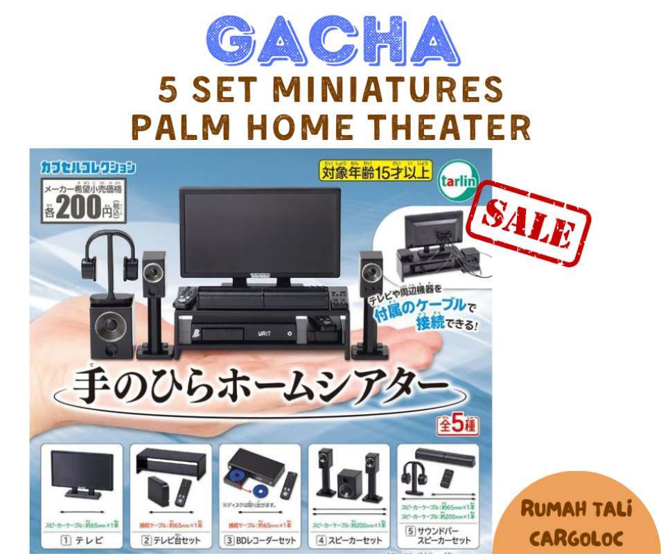Jual Mainan Miniatur Gacha Set 5 Mini Palm Home Theater (japan) Di ...