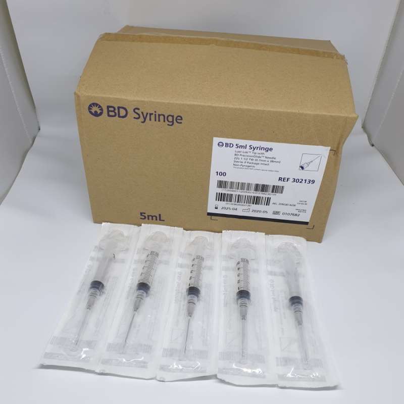 Jual Syringe 5cc BD With Needle 22G / Jarum Suntik BD 5ml Pcs di Seller ...