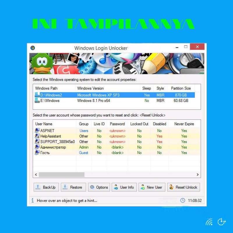 Jual PC UNLOCKER PRO WINDOWS LOGIN PASSWORD RESETTER TOOL di Seller ...