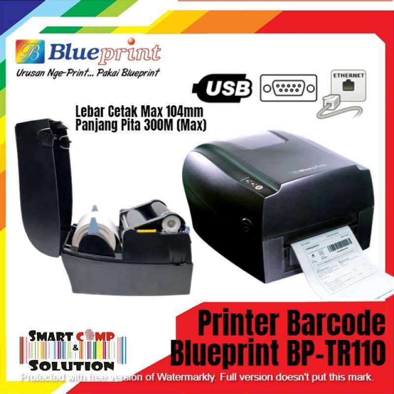 Jual Printer Barcode Thermal Blueprint BP-TR110 / TR110 USB + Serial ...