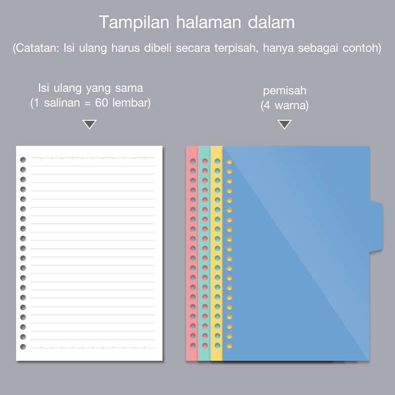 Jual File Binder Transparan dengan Halaman Pemisah Inti Pengganti yang ...