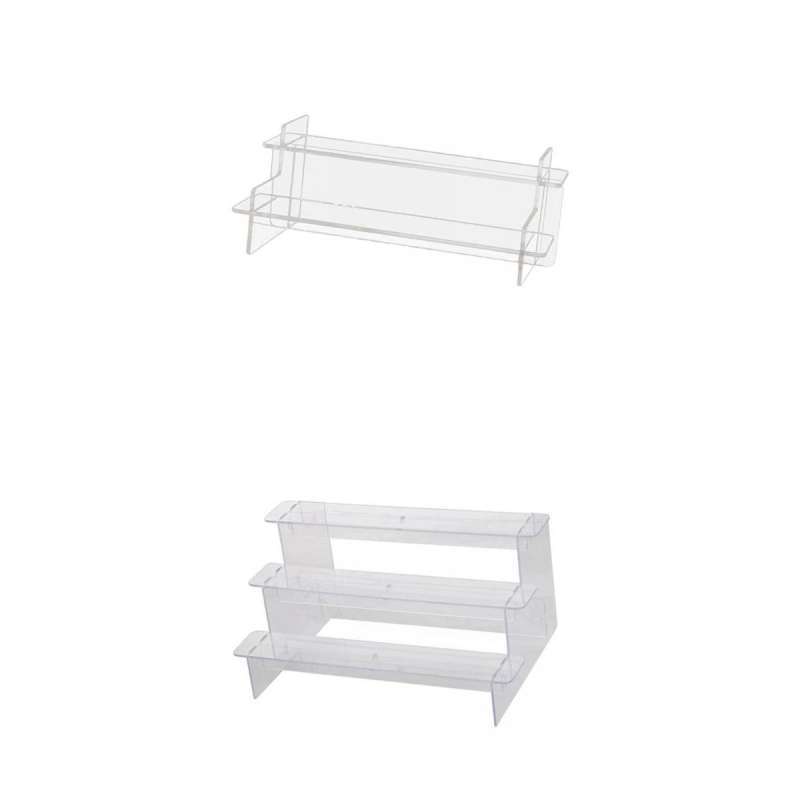 Jual 2x Clear Multi Ladder Acrylic Rack Makeup Car Display Riser Shelf ...