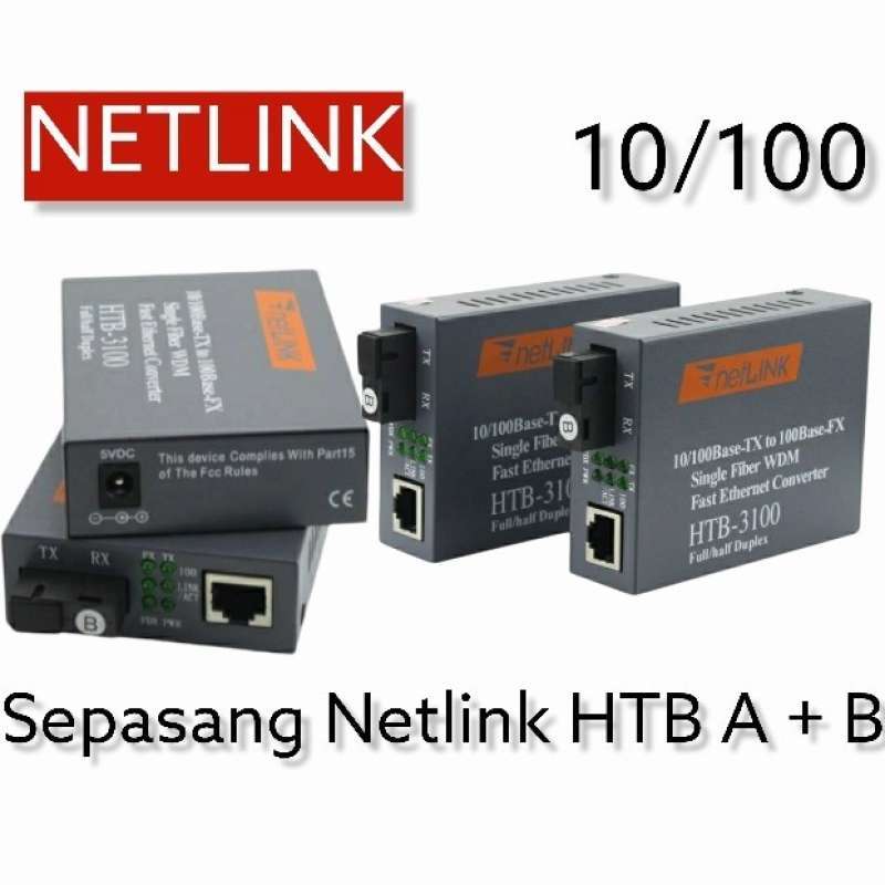 Promo Netlink Htb 3100 A & B Fiber Optik Sepasang + Adaptor Diskon 11% ...